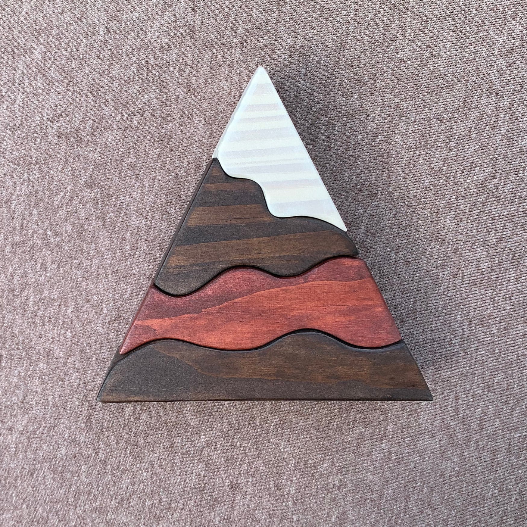 Wooden Mountain Stacking Toy, Puzzle, Nursery, Playroom Decor, Handmade ...
