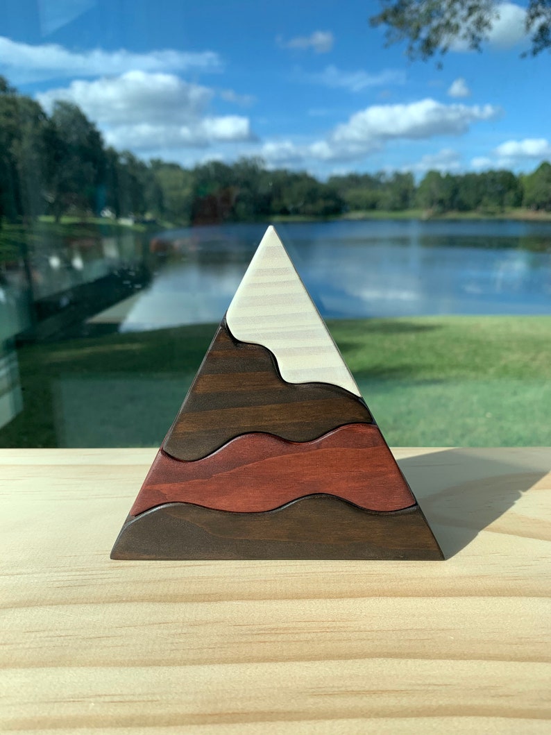 Wooden Mountain Stacking Toy, Puzzle, Nursery, Playroom Decor, Handmade ...