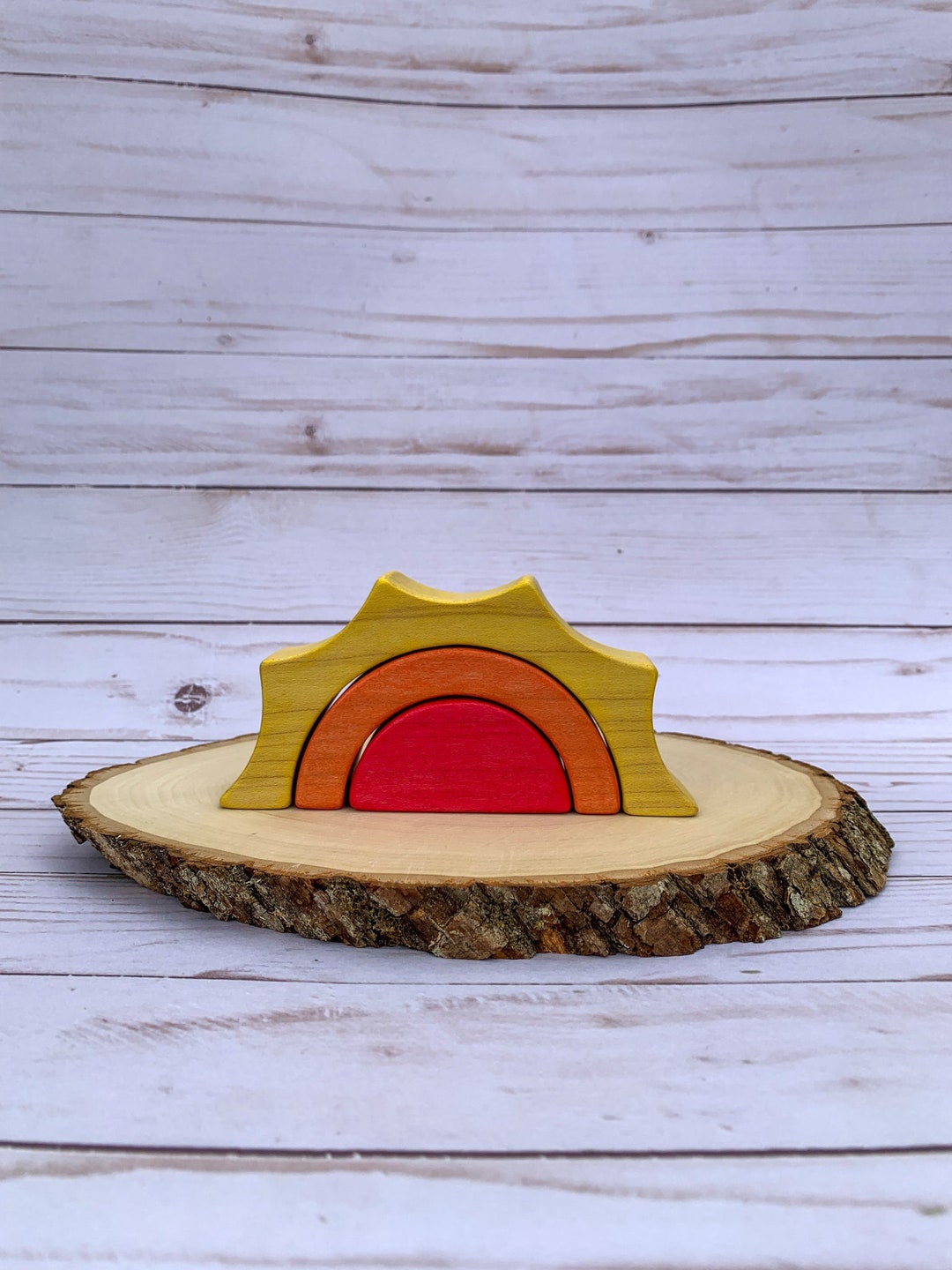 Handmade Wooden Sunrise Stacking Toy: Maple Nursery Decor - Etsy