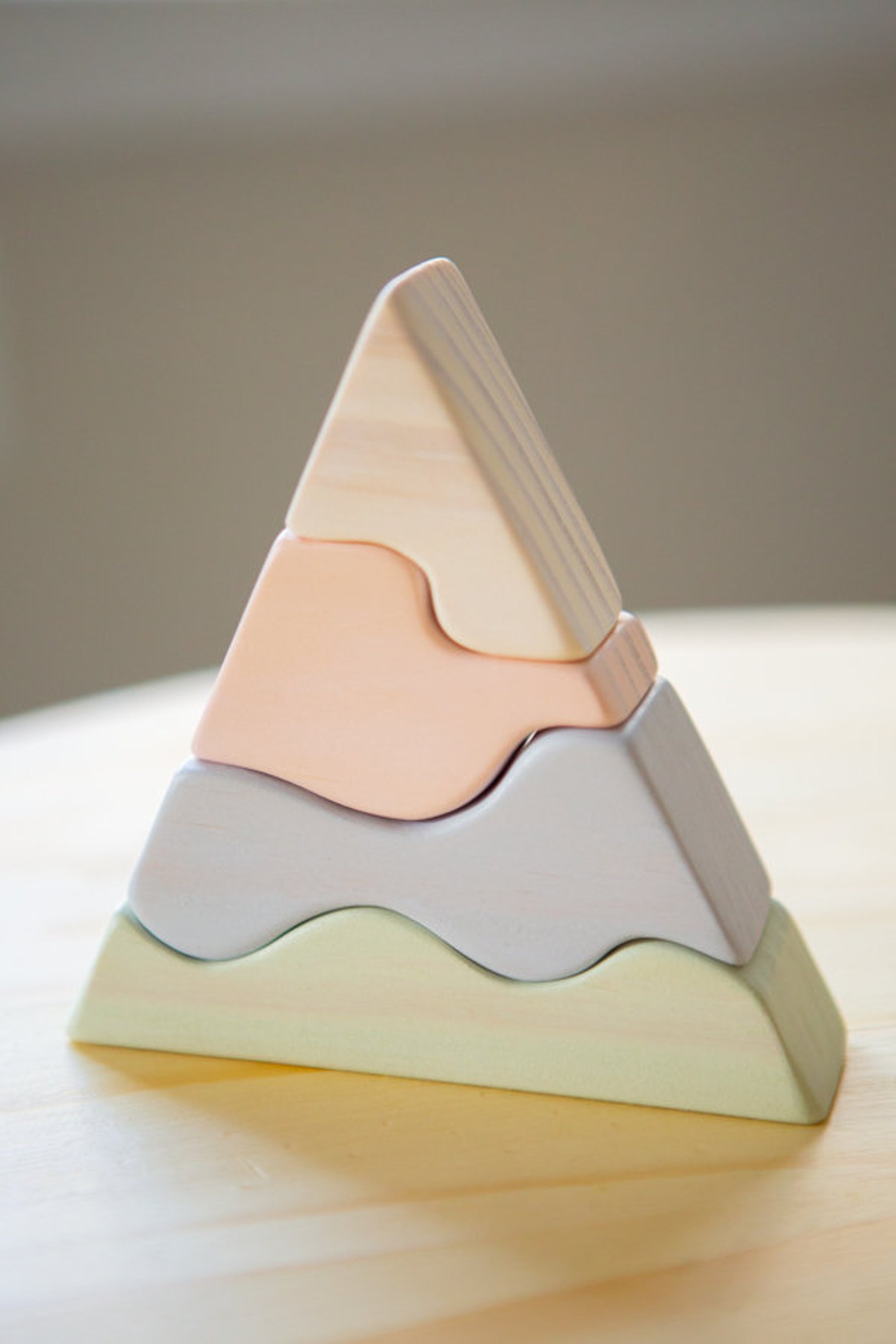 Wooden Stacking Toy Pastel Mountain Stacking Puzzle Nursery - Etsy