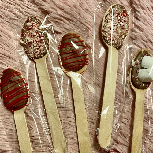 Milk Chocolate Spoons-hot Cocoa Spoons-peppermint Spoons for - Etsy