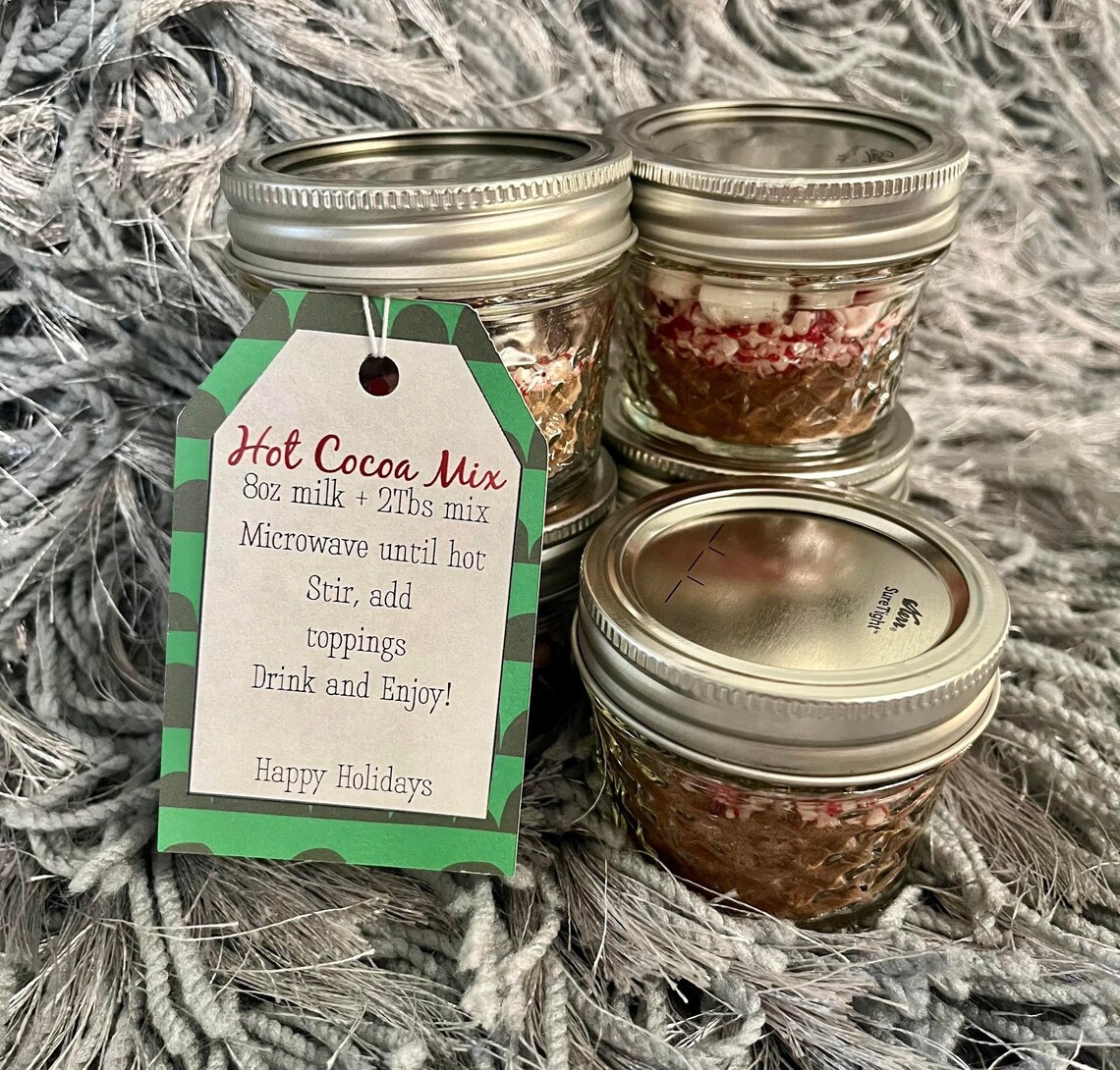 4oz Hot Cocoa Mason Jars // Mason Jars Hot Cococa // Christmas - Etsy