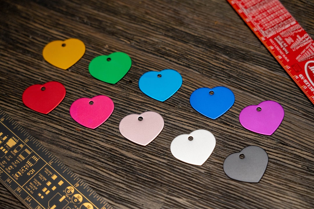 Heart Shaped Pet ID Tags - up to 8 Lines of Custom Engraving - Etsy