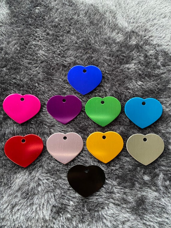 Heart Shaped Pet ID Tags up to 8 Lines of Custom Engraving - Etsy