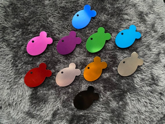 Fish Shaped Pet ID Tags up to 8 Lines of Custom Engraving - Etsy