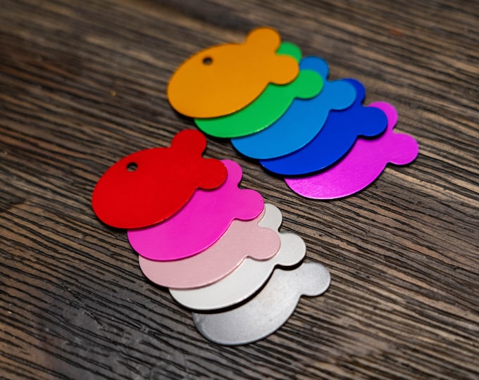 Fish Shaped Pet ID Tags up to 8 Lines of Custom Engraving - Etsy