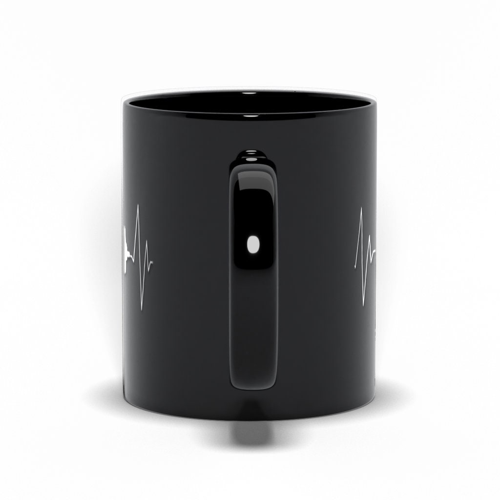Barbell Heartbeat Black Mug | Weightlifter Gift | Fitness Mug | Workout ...