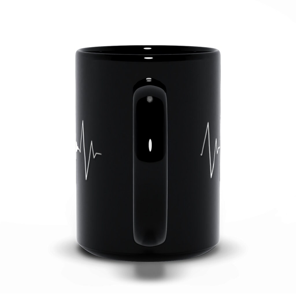 Barbell Heartbeat Black Mug | Weightlifter Gift | Fitness Mug | Workout ...