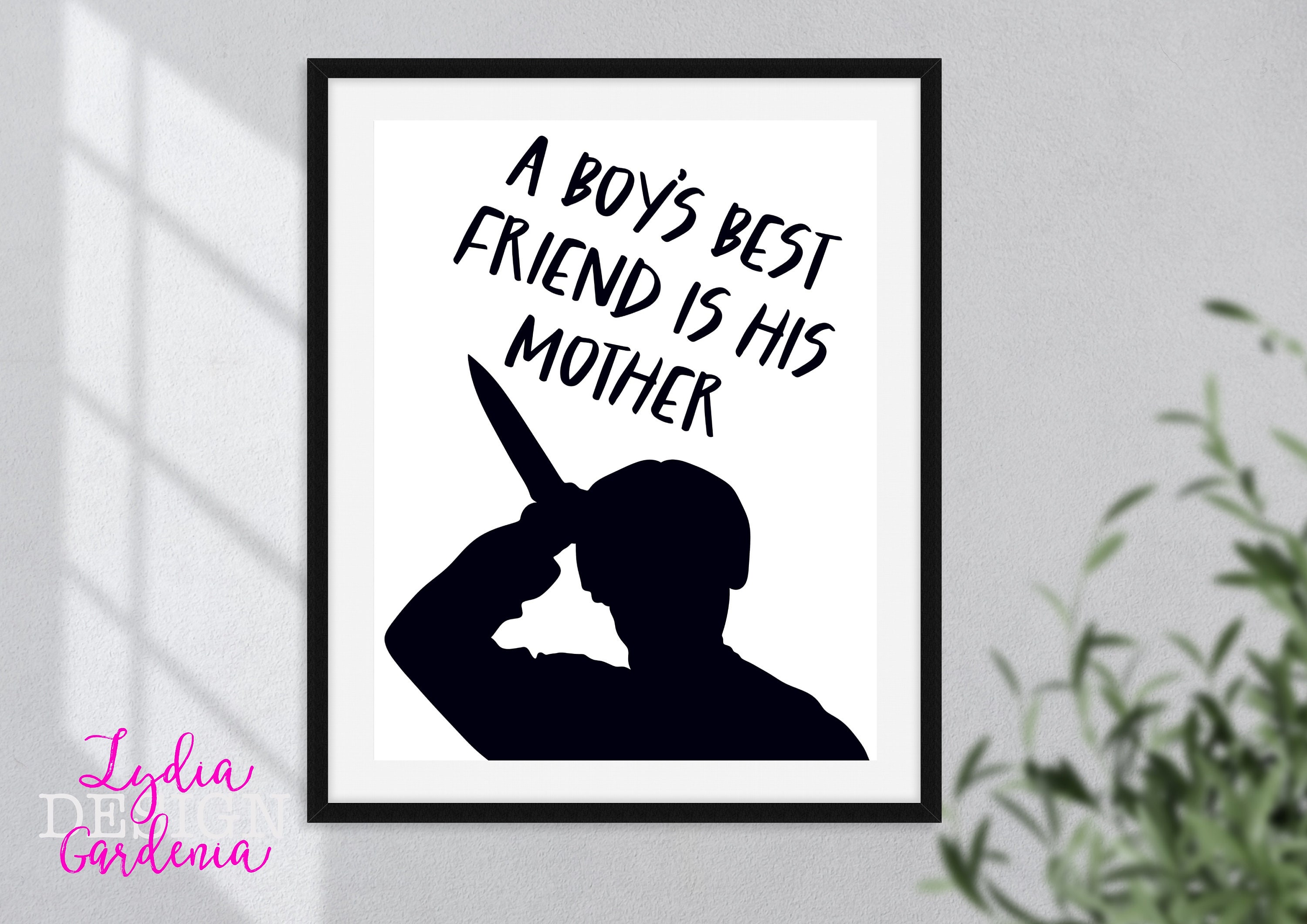 Movie Print, Psycho, Alfred Hitchcock, Norman Bates Art, Bates Motel ...