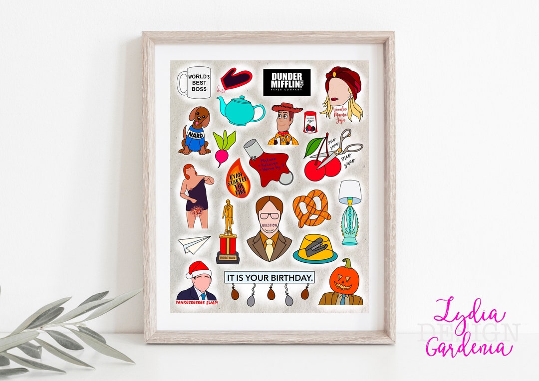The Office Artwork Print, Dwight Schrute, Michael Scott, Jim and Pam ...