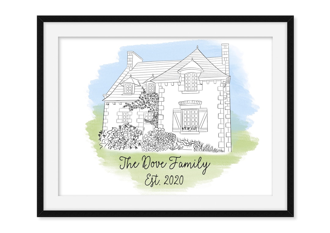 Custom Artwork of Your Home, Wedding Gift, Digital Artwork, First Home ...