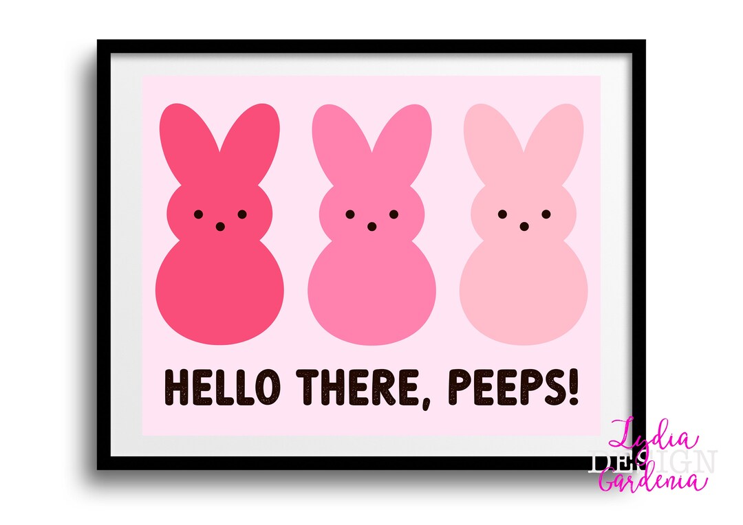 Peeps Print, Easter Print, Rainbow Peeps, Easter Decor, Easter Wall Art ...