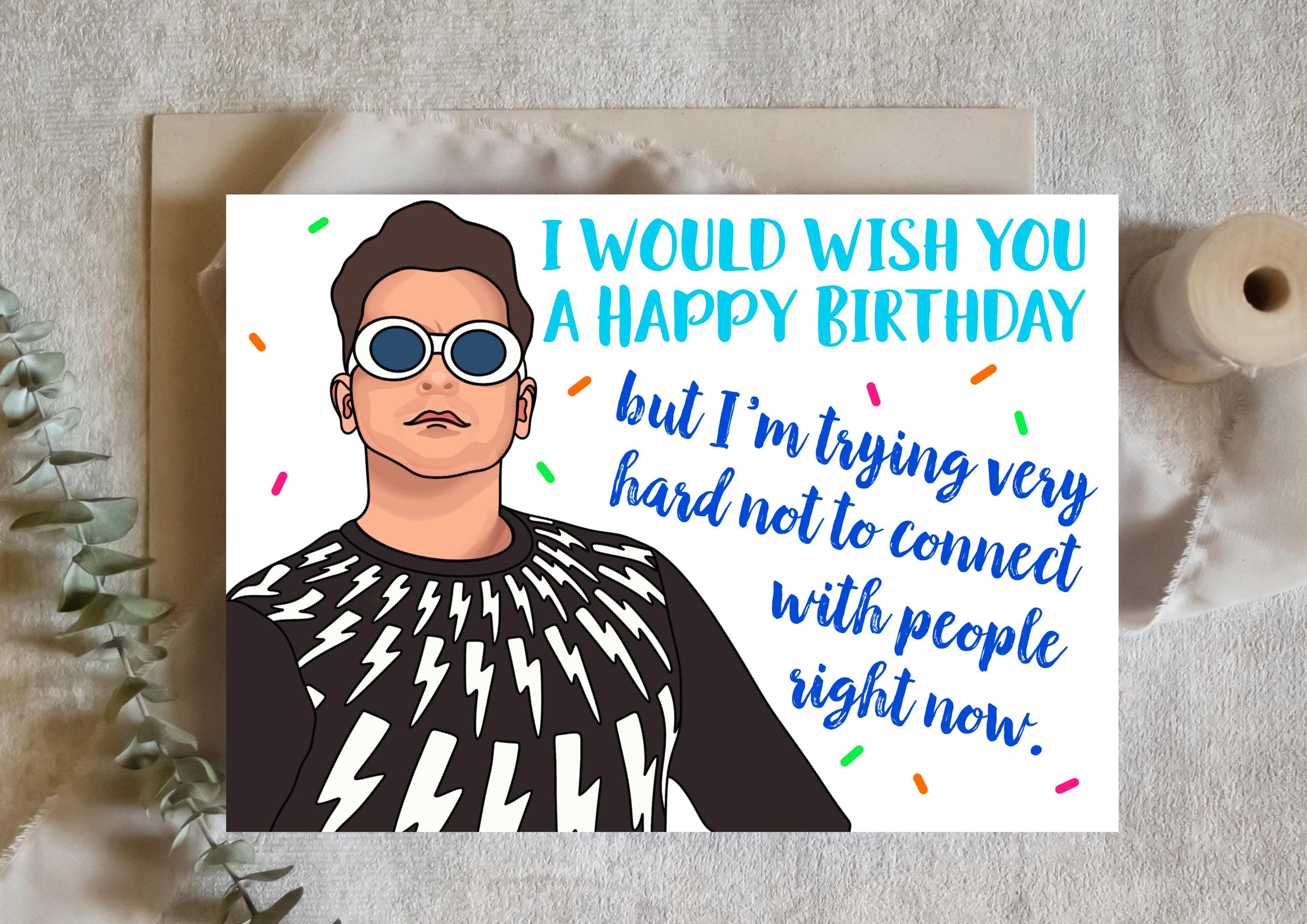 Funny Schitts Creek Birthday Card, David Rose, Introvert Humor - Etsy