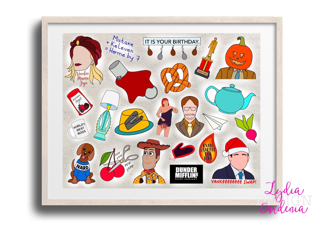 The Office Artwork Print, Dwight Schrute, Michael Scott, Jim and Pam ...