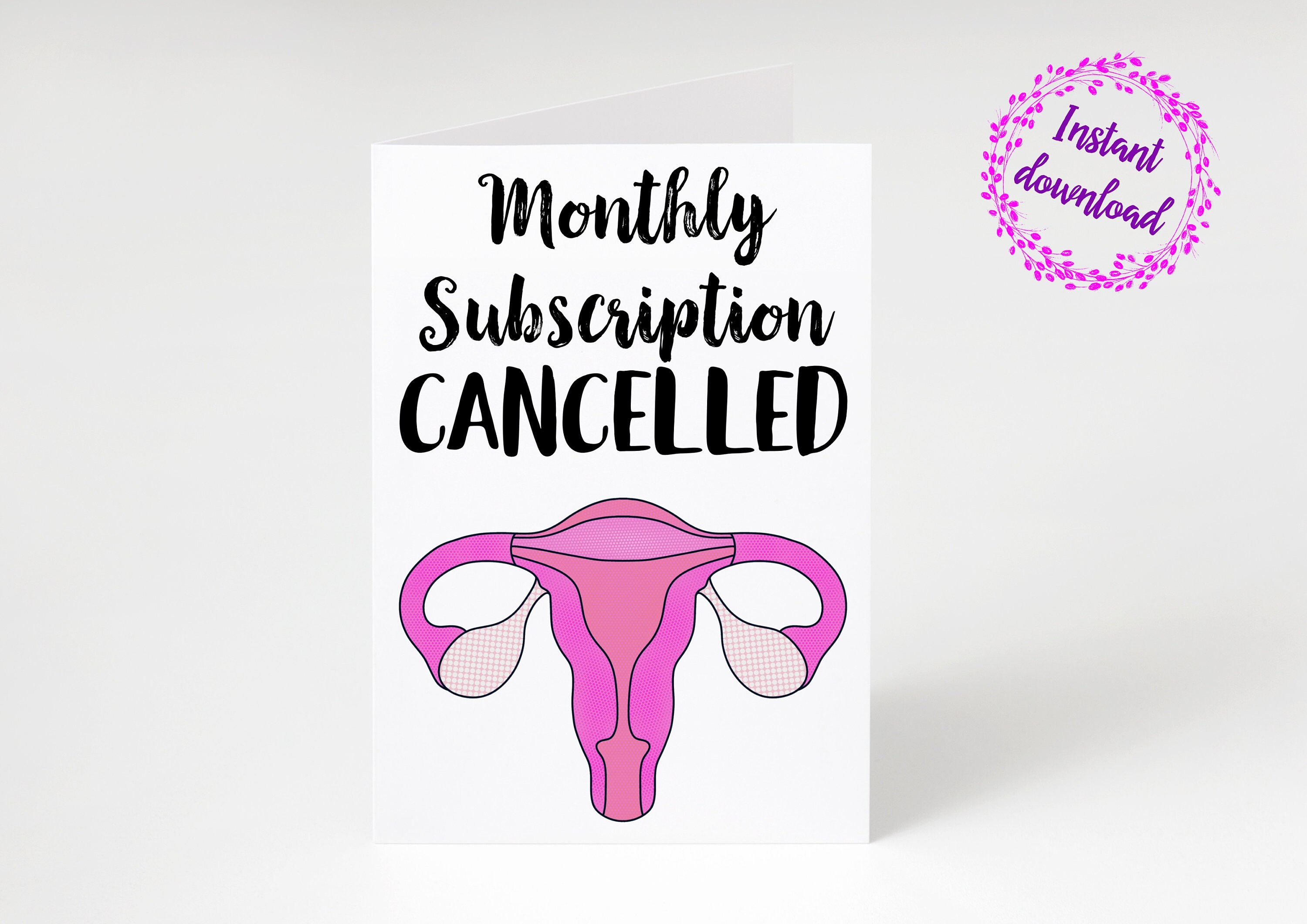 Funny Hysterectomy Get Well Card, Monthly Subscription Cancelled ...