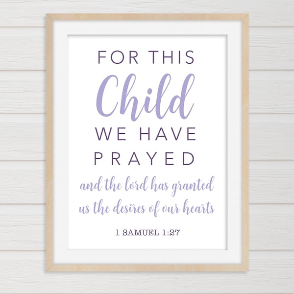 For This Child We Have Prayed - Etsy