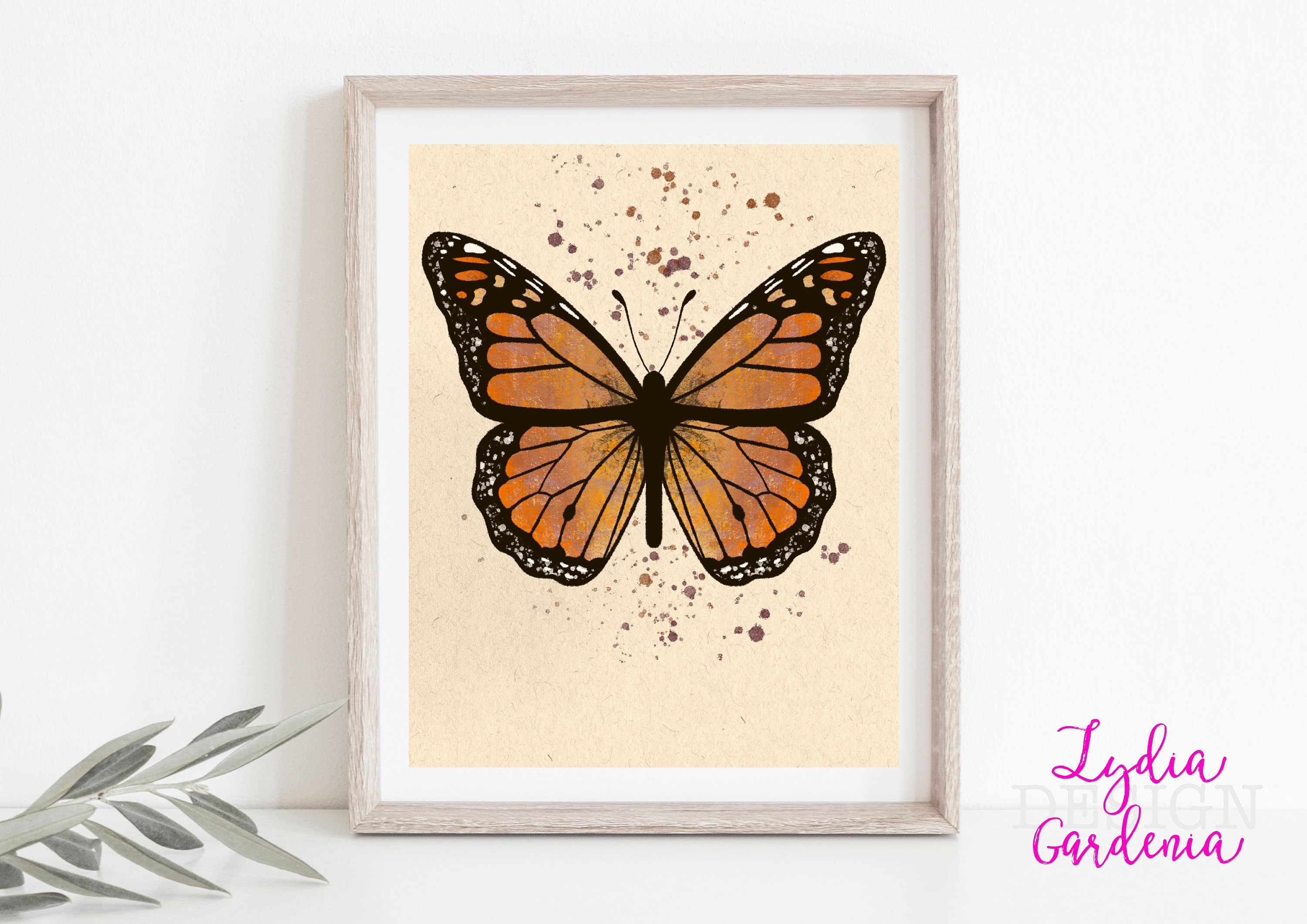 Butterfly Wall Art, Monarch Butterfly, Digital Art, Entomology, Nature ...