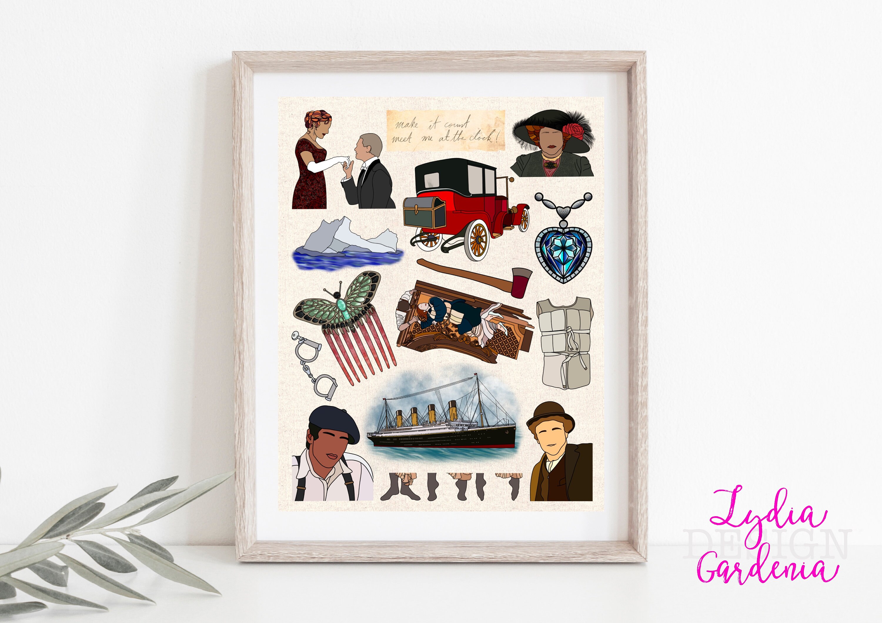 The Titanic Artwork Print, Rose Dewitt Bukater , Jack and Rose, a ...