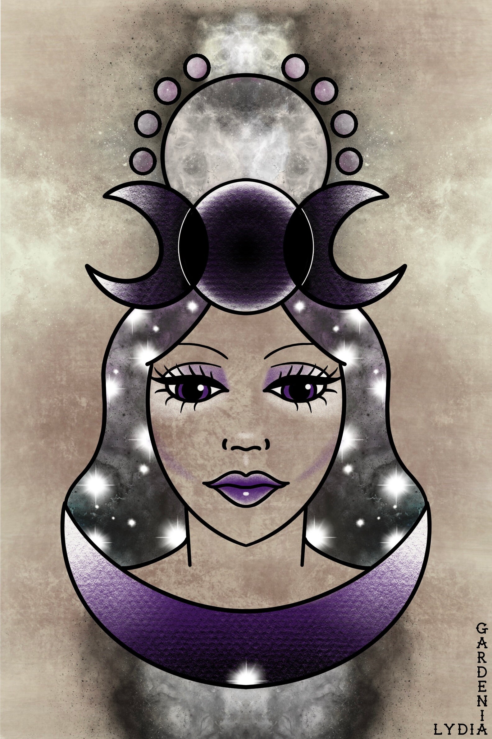 Triple Goddess Print, Tattoo Style Artwork, Digital Download Print ...
