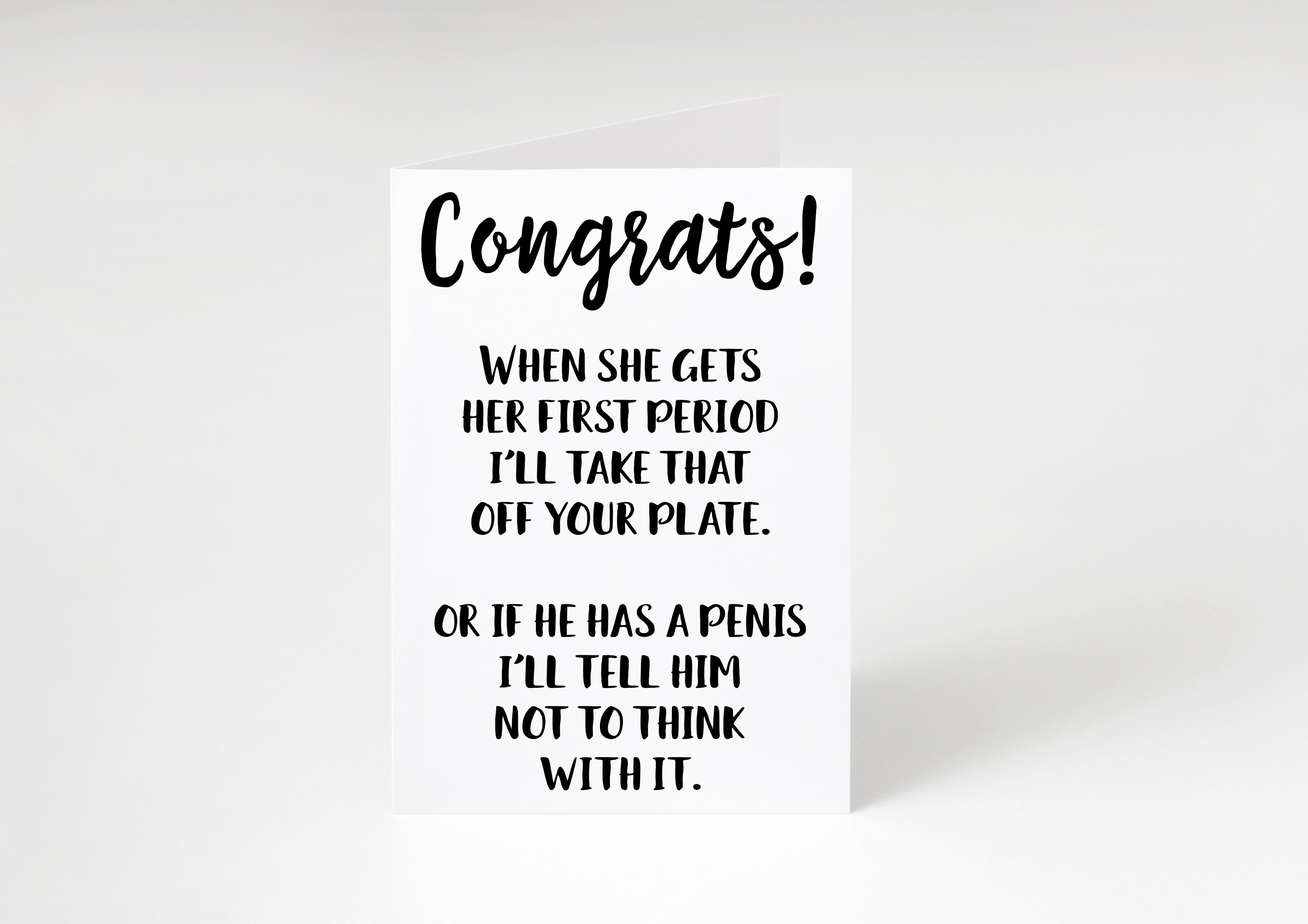 Funny Greys Anatomy Congratulations Card, First Period Card (digital ...