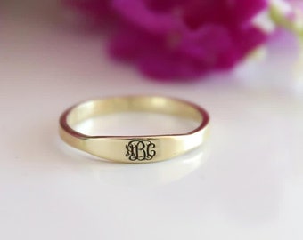 Custom Monogram Ring - Etsy