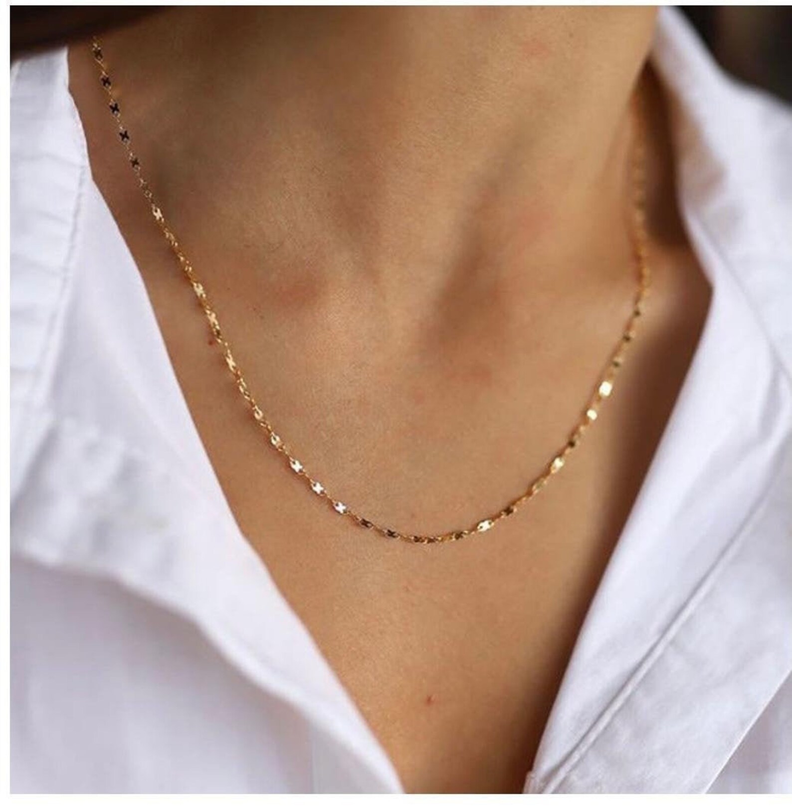 14k Gold Glitter Chain Necklacegold Filled Chainsparkle - Etsy