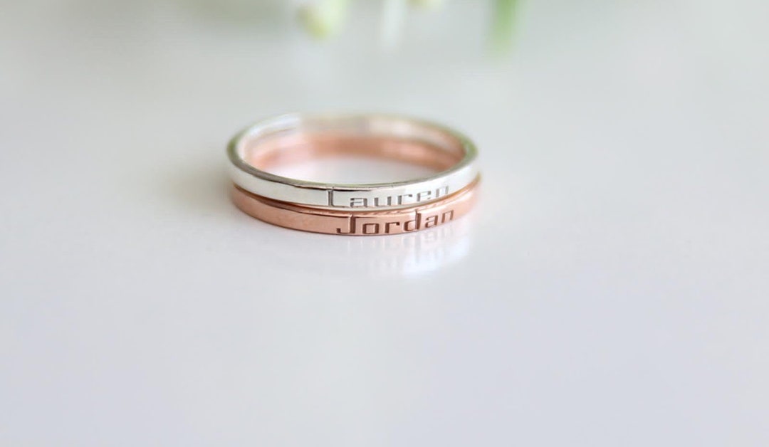 Personalized Name Ring,stackable Custom Ring,custom Initials Ring ...