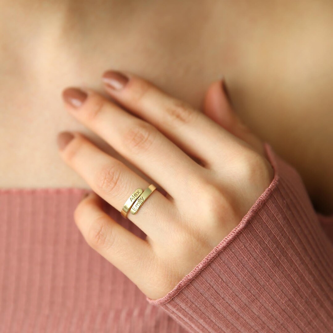 Custom Name Ring,wrap Ring,personalized Name Ring in Sterling Silver ...