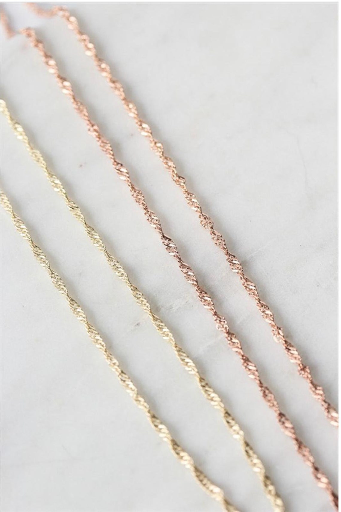 14k Gold Rope Chain Necklacegold Filled Chaintwist Chain | Etsy