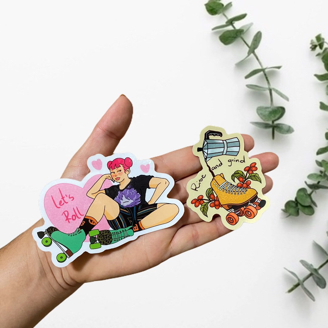 Roller Skate Sticker Pegatina amante de los patines Quad | Etsy