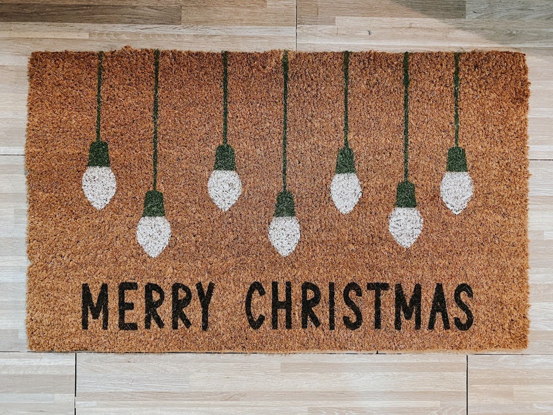 Merry Little Christmas Lights COLOR Christmas Doormat Welcome Mat ...