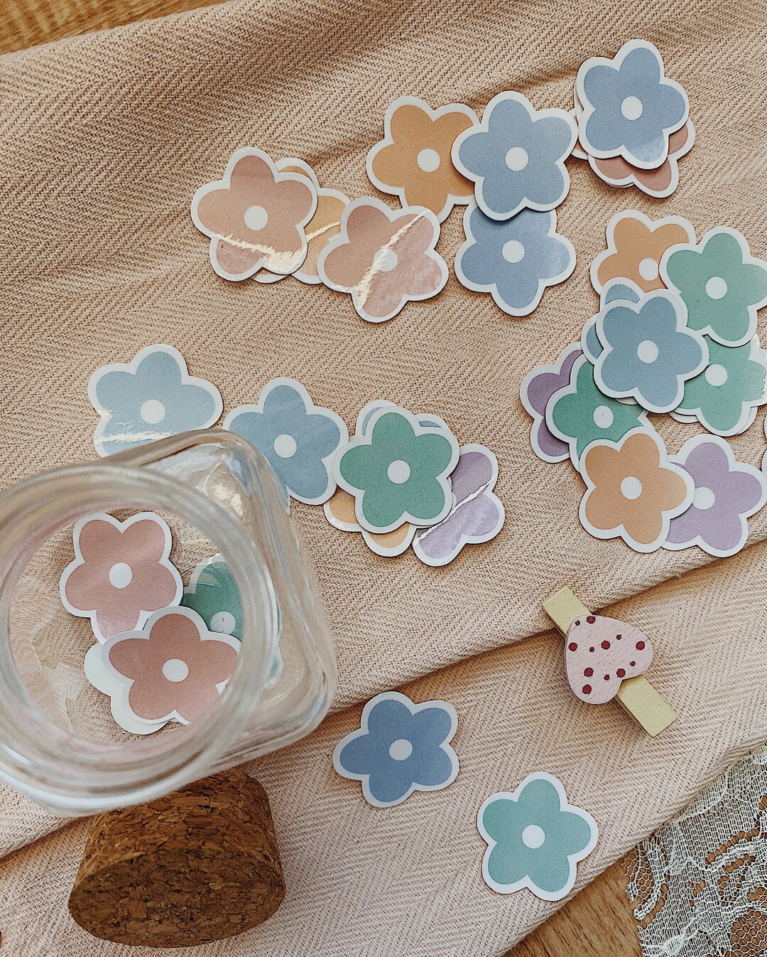 Mini Flower Stickers, Mini Flower Sticker Pack, Dainty Minimalistic ...