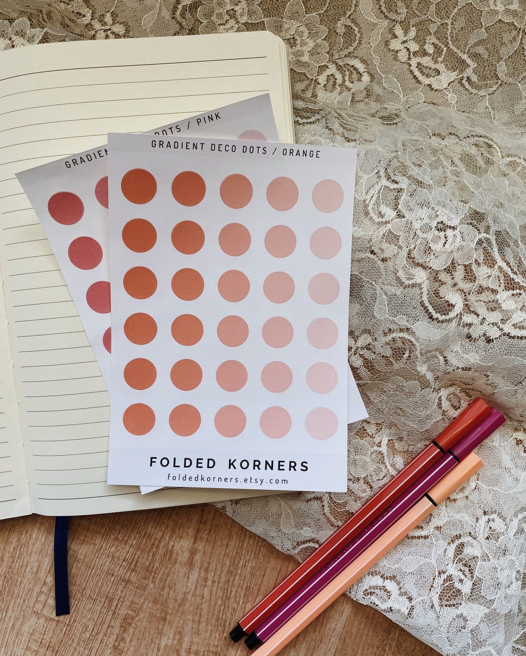 Circle Gradient Sticker, Dot Round Stickers, Bujo Stickers, Aesthetic ...