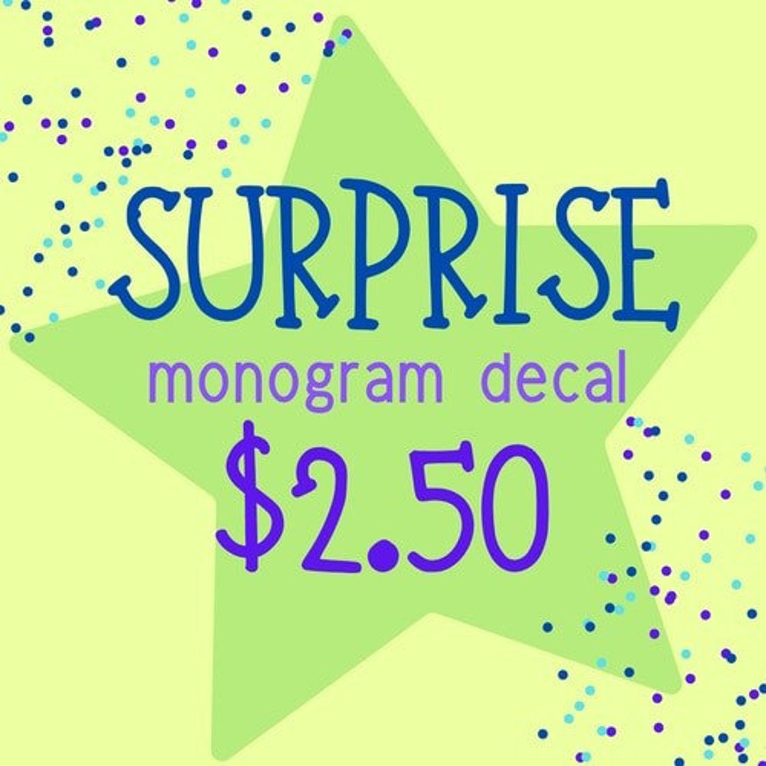 Surprise Name and Monogram Decal - Etsy