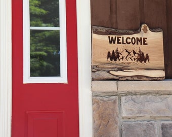 Live Edge Welcome Sign - Etsy