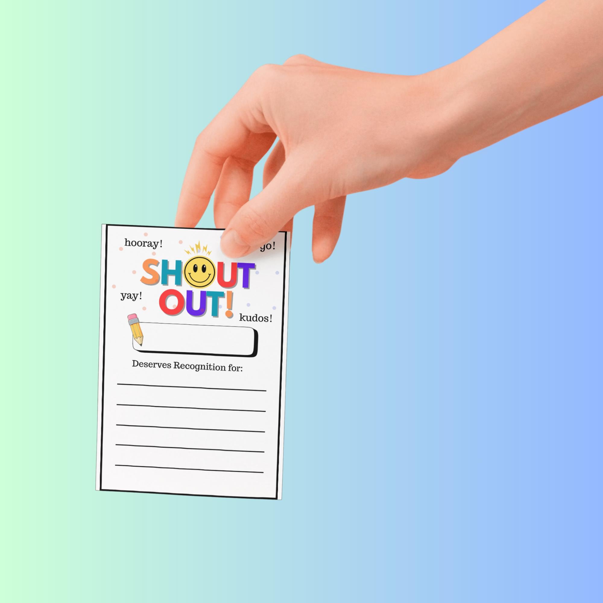 Printable Teacher Shout Out Cards: Student & Staff Recognition (digital ...