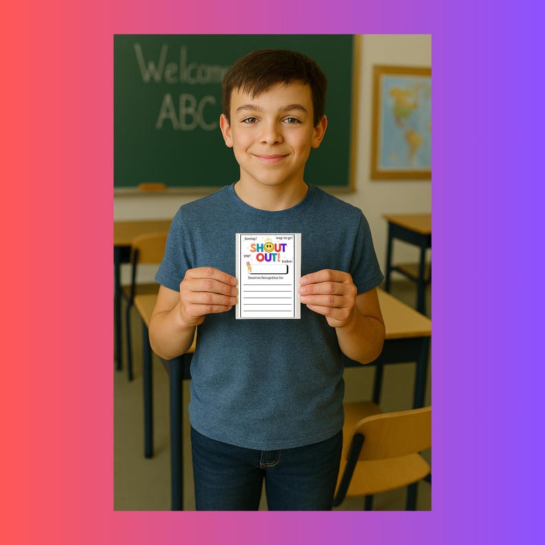 Printable Teacher Shout Out Cards: Student & Staff Recognition (digital ...