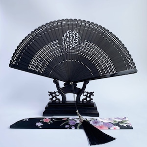 Hand Fan -japanese Folding Fan,rose Flower Carving Folding Fan,baby ...