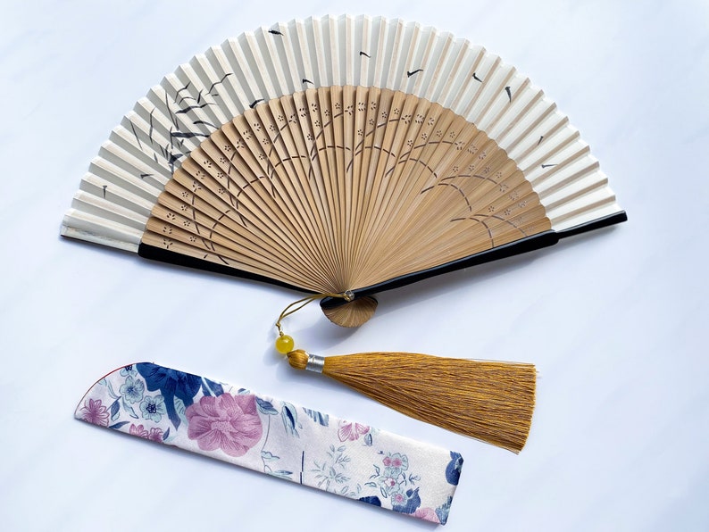 Beautiful Firework Carving Hand Fan With Wooden Stand - Etsy