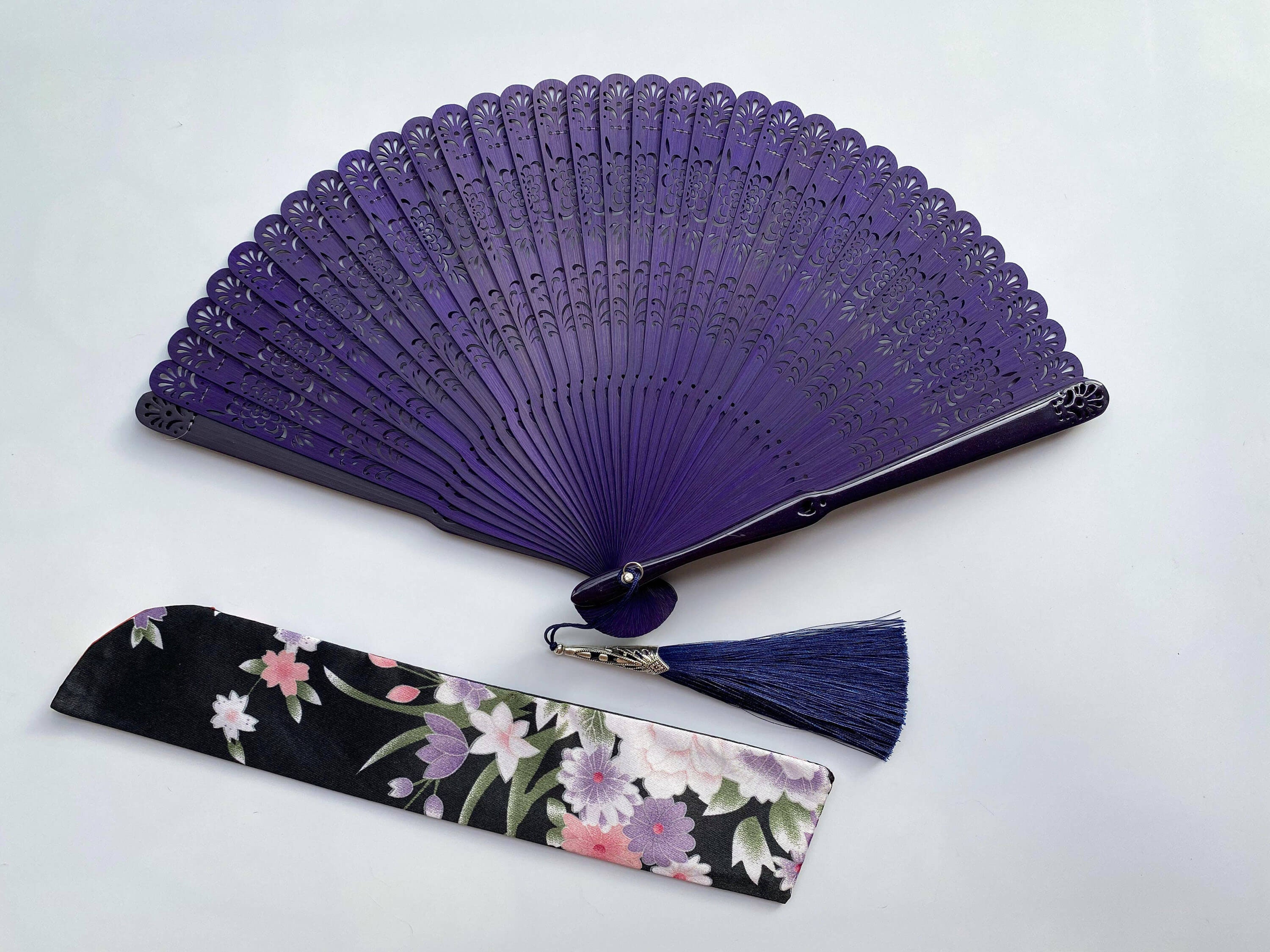 Purple Hand Fan With Peacock Motif- Multicolor Hand Fan,handheld ...