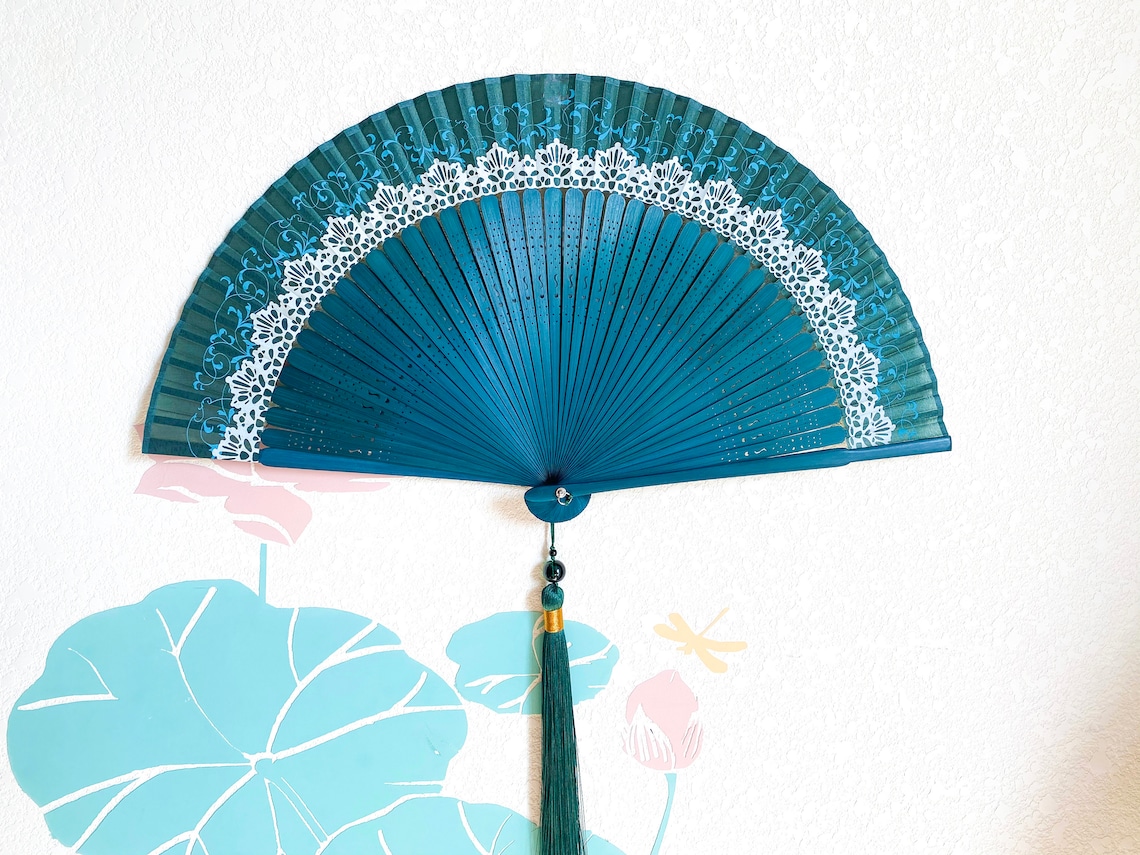 Elegant Green Folding Fan Classic Hand Fan Christmas Gift - Etsy