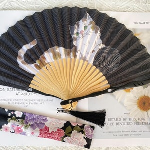 Cat Pattern Folding Fan, Kitty Hand Fan, Parents Gift.decorative Baby ...