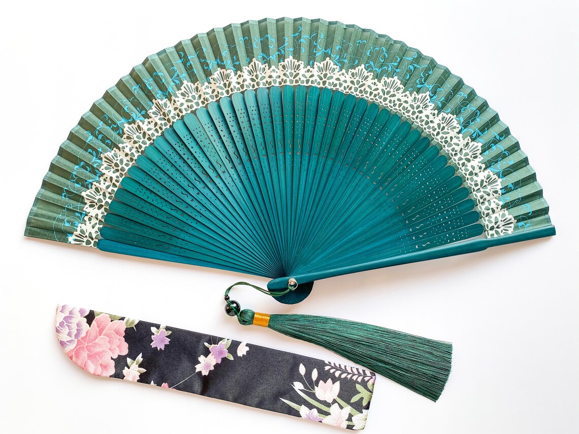 Elegant Green Folding Fan Classic Hand Fan Christmas Gift - Etsy