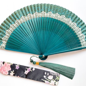 Elegant Green Folding Fan, Classic Hand Fan, Christmas Gift, Best ...