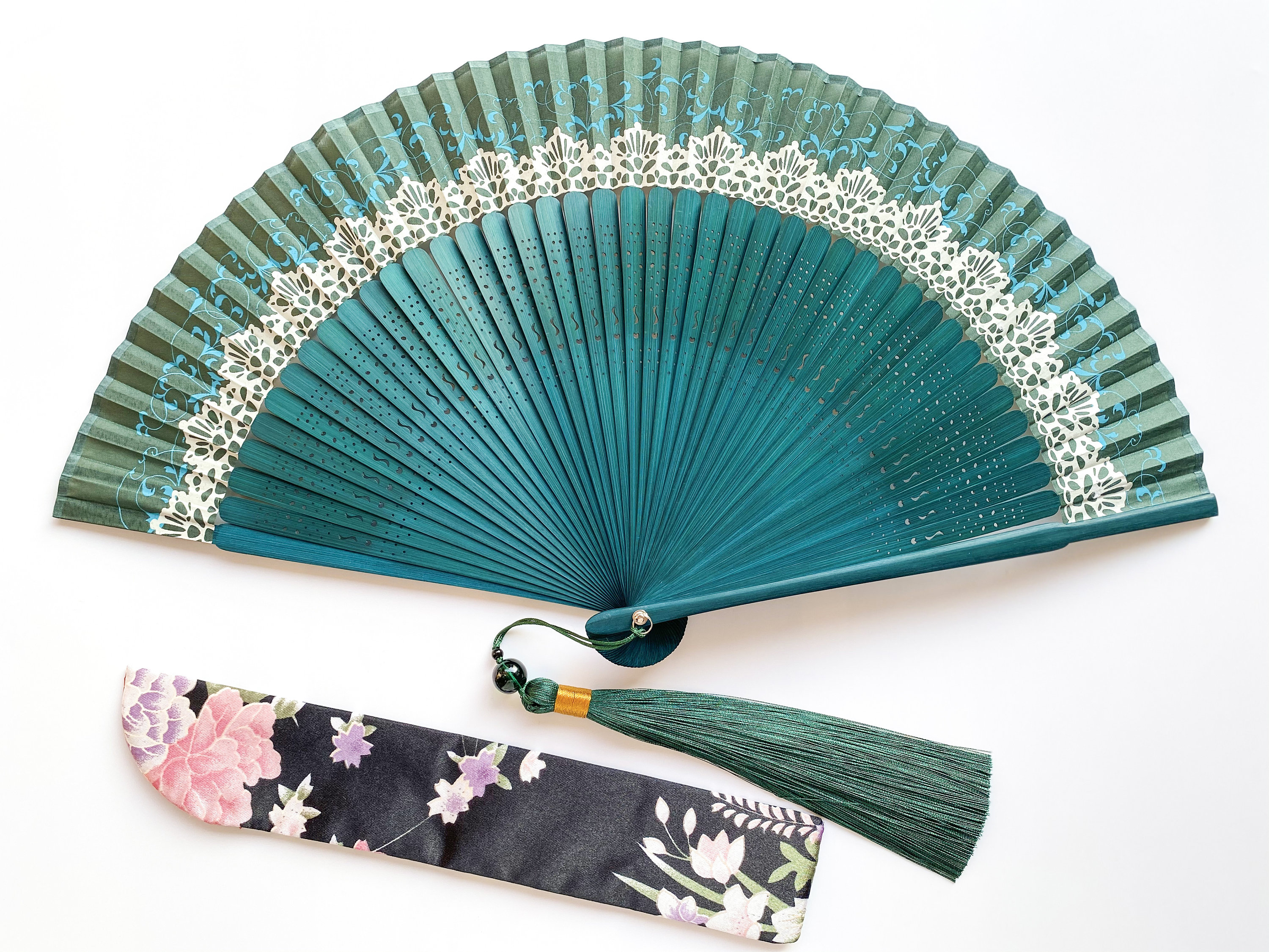 Elegant Green Folding Fan Classic Hand Fan Christmas Gift - Etsy