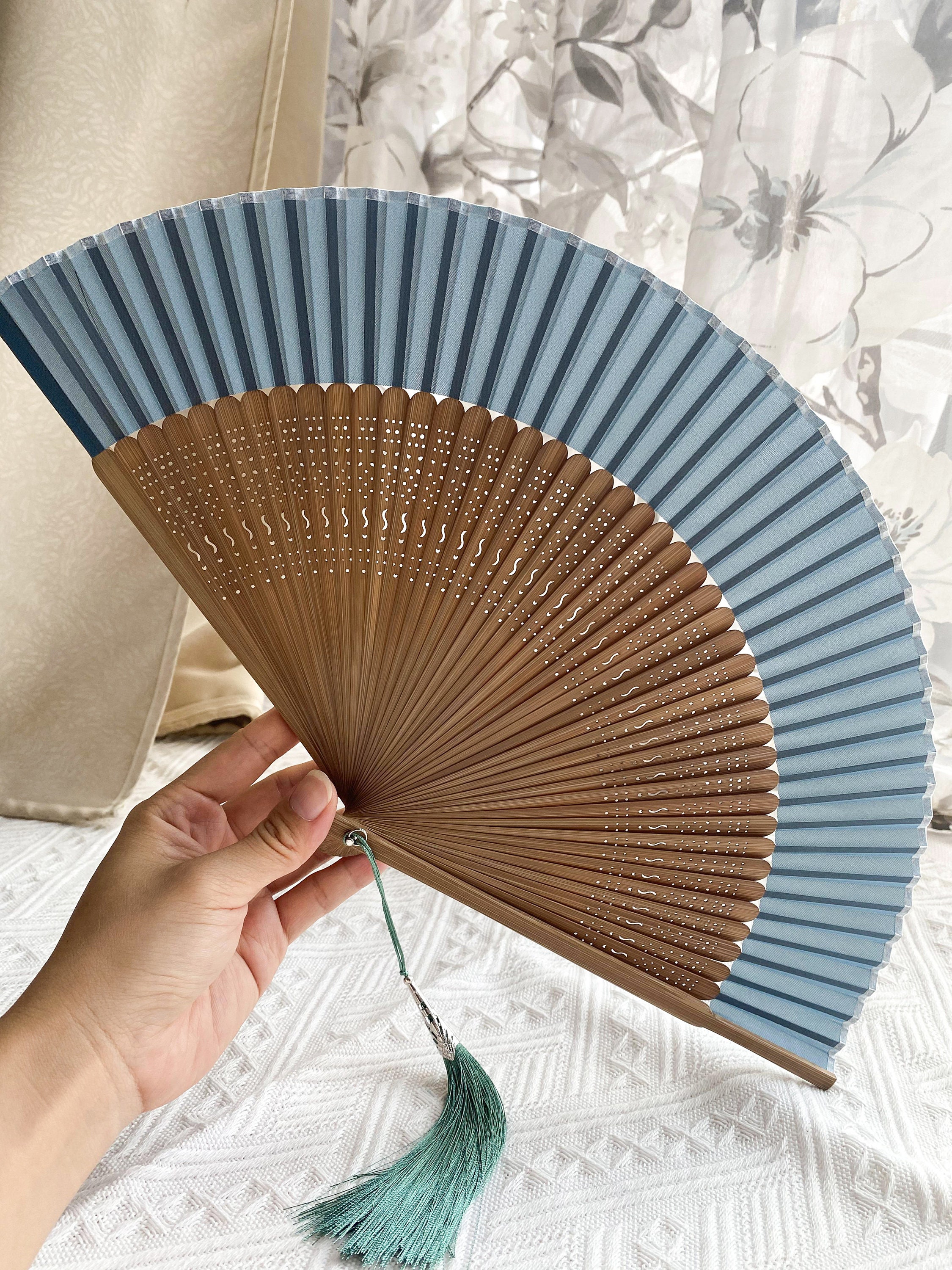 Blue Simple Classic Hand Fan Antiquity Folding Fanparents - Etsy