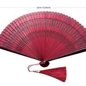 Beautiful Carved Pattern Hand Fan, Japanese Classic Folding Fan ...