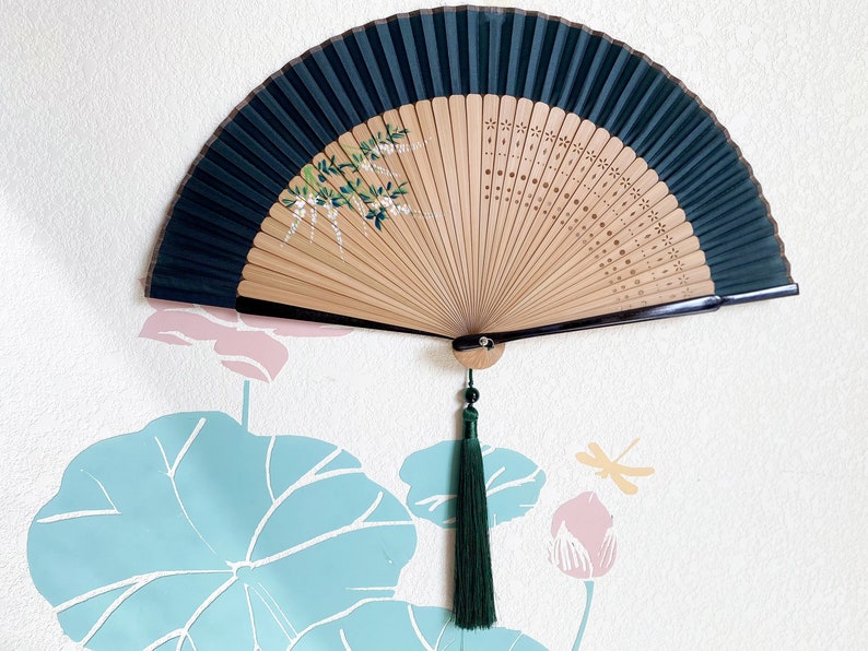 Beautiful Flower Pattern Hand Fan Antiquity Folding - Etsy