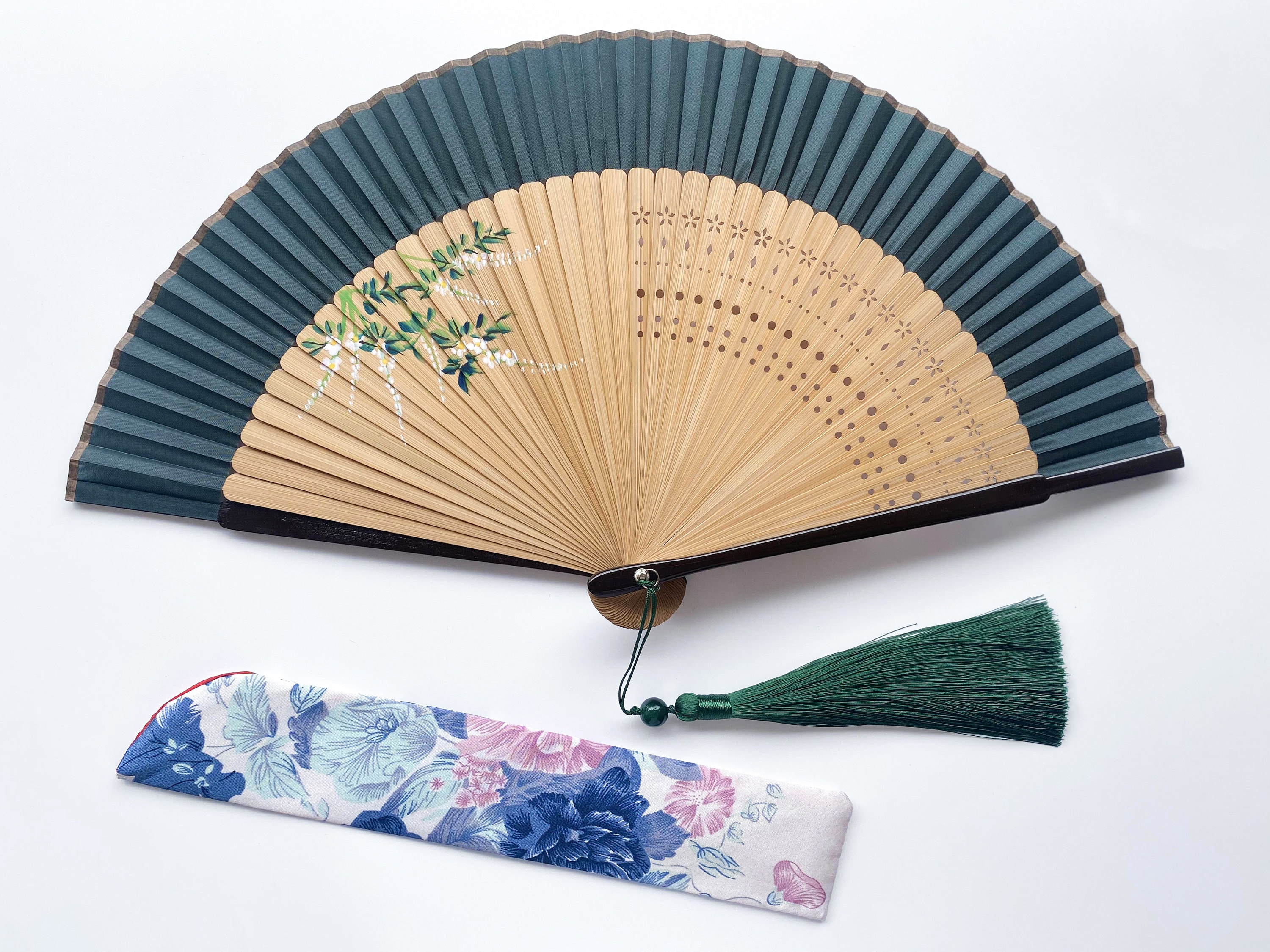 Beautiful Flower Pattern Hand Fan Antiquity Folding - Etsy