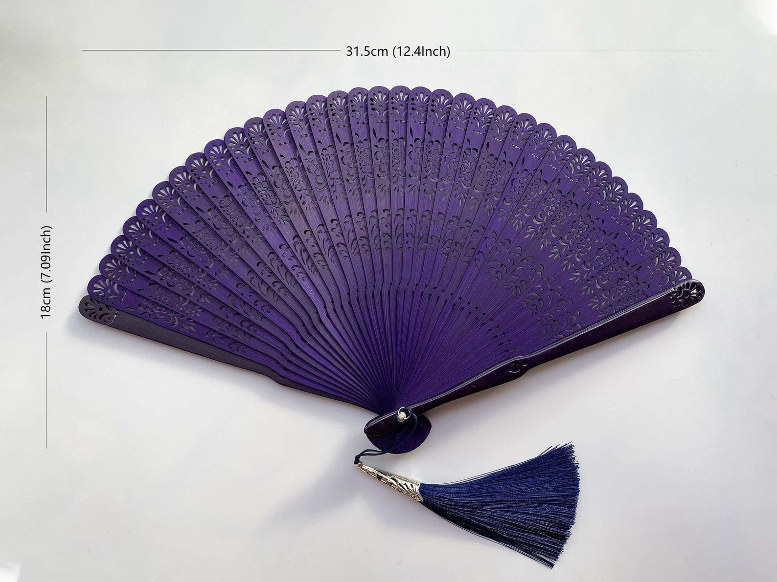 Purple Hand Fan With Peacock Motif- Multicolor Hand Fan,handheld ...